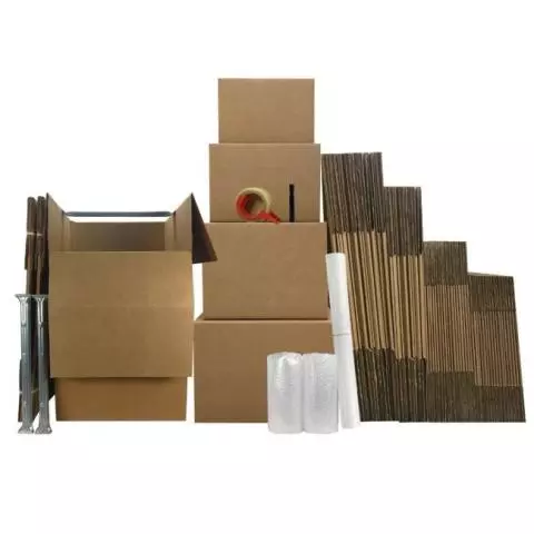 moving boxes and packing materials