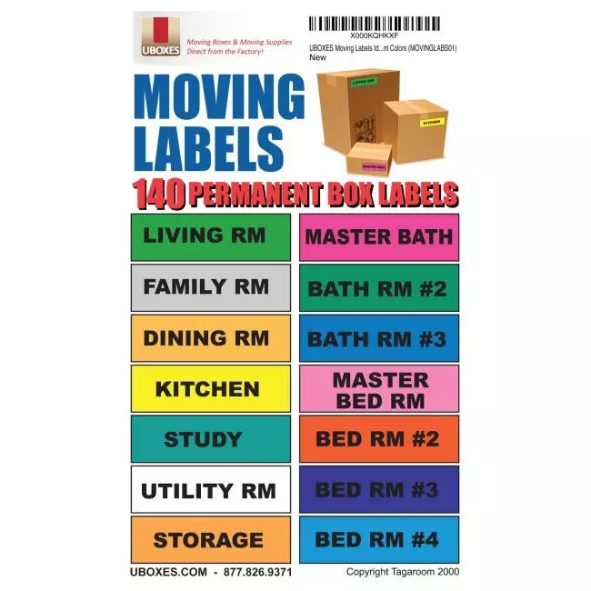 Colored Coded Moving Labels | Labels for Moving Boxes - Uboxes.com